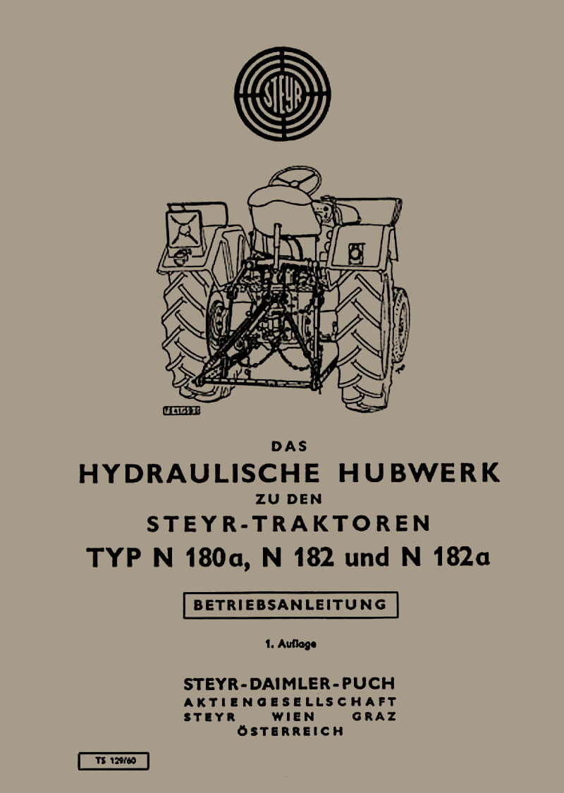 Steyr N180a N182 N182a Hubwerk Betriebsanleitung – steyr-traktor