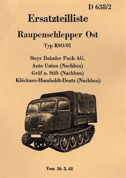 Steyr Raupenschlepper Ost RSO/01 Ersatzteilkatalog – steyr-traktor